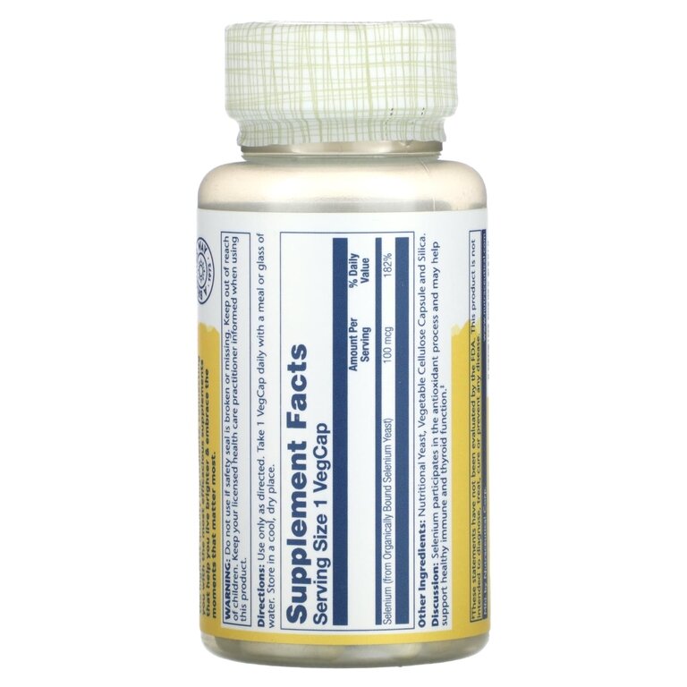 Solaray Selenium Organically Bound (Селен) 100 мкг 100 капсул (Solaray)