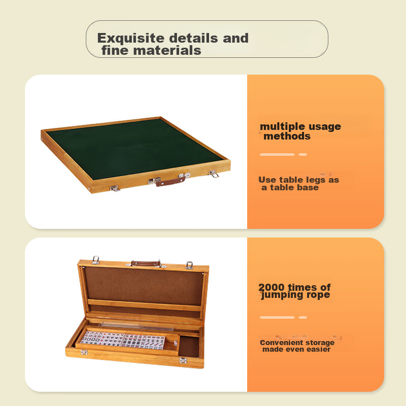 Huasheng Mini Mahjong Set, Dark Green Small Mahjong Tiles, Mini 26, Travel Mahjong, Outdoor Camping Mahjong Table