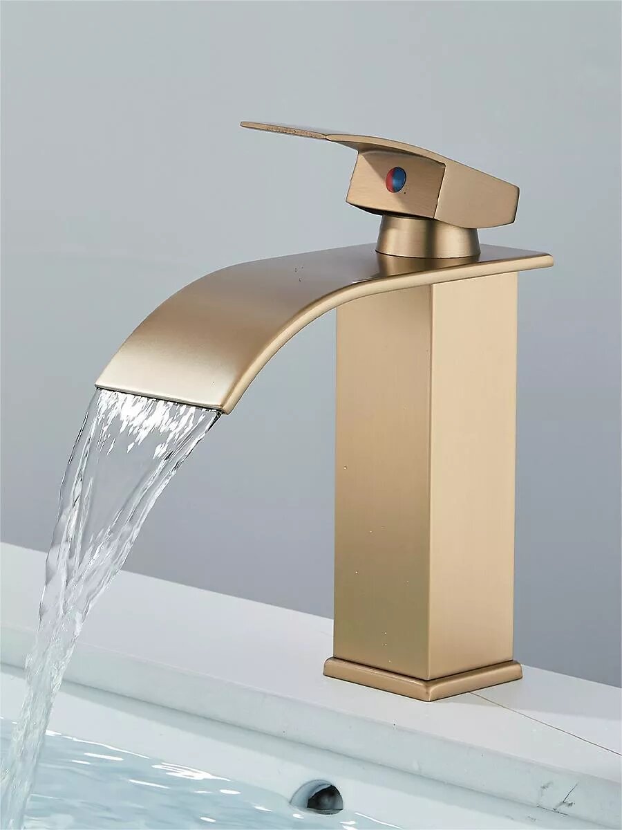 Смеситель для раковины, матовое золото