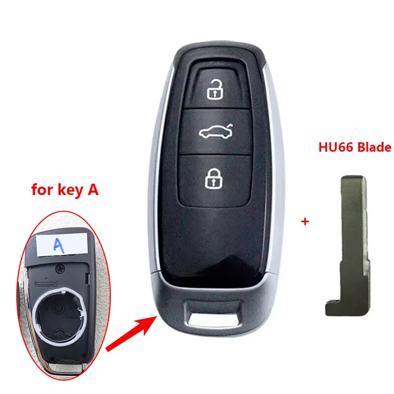 Модификация/обновление складной автомобильный брелок для ключей, корпус для Audi A4 A4L A6 A6L Q7 TT A3 Q3 Q2L A5 S3 RS3 RS5 S1 Q2 Q5 Q7 A8 for A -HU66 blade