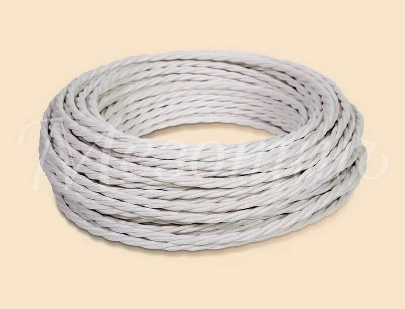 Ретро кабель витой ПВХ (10м) 2*1,5 белый GE70111-01 ТМ МезонинЪ