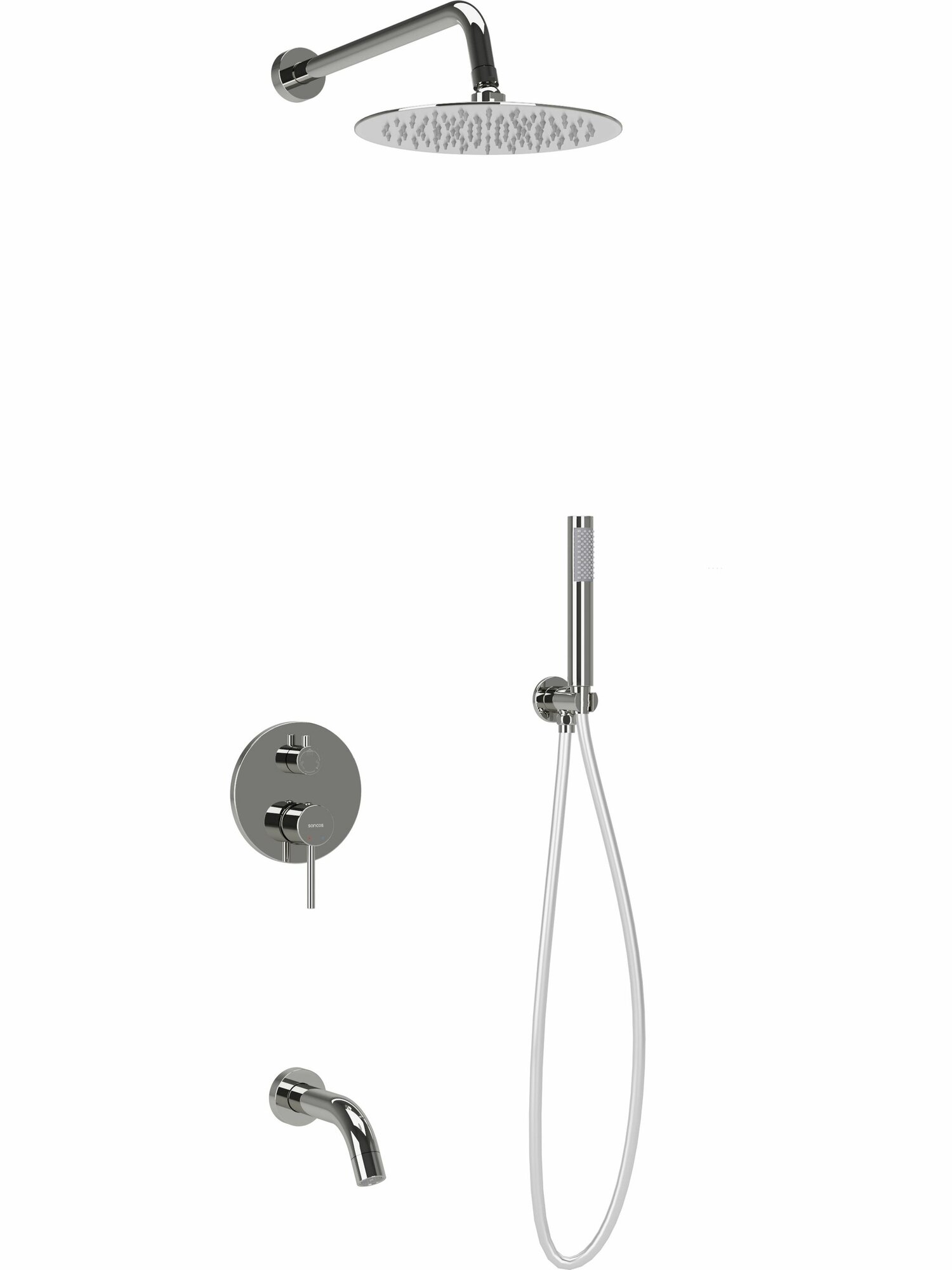 Душевой комплект SANCOS Select SC3004CH встраиваемый, верхний/ручной душ, хром