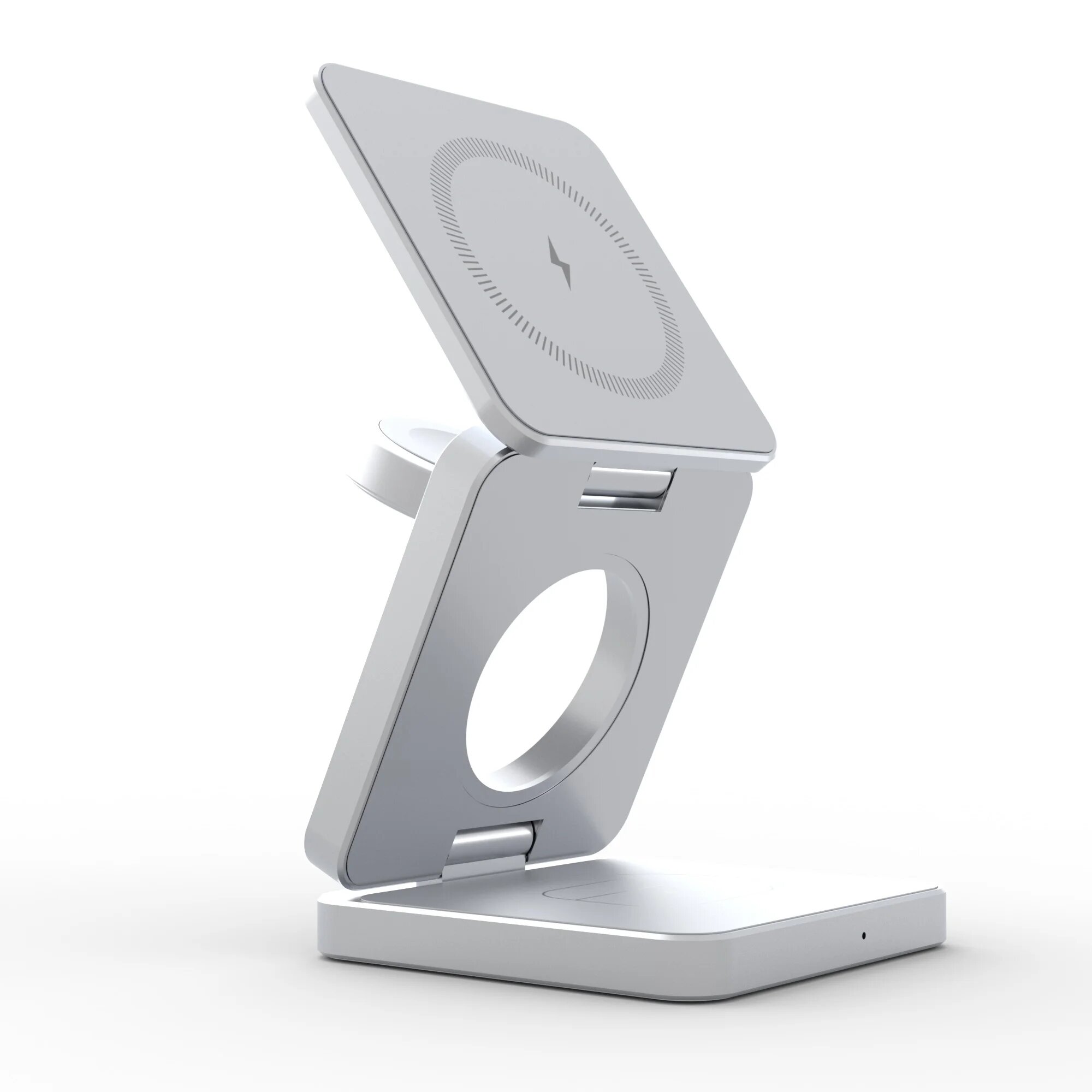 Магнитная Складная Беспроводная зарядная подставка 3 в 1 для iPhone 15 14 13 12 Apple Watch 8 7 Airpods Pro, док-станция для быстрой зарядки, Sivler