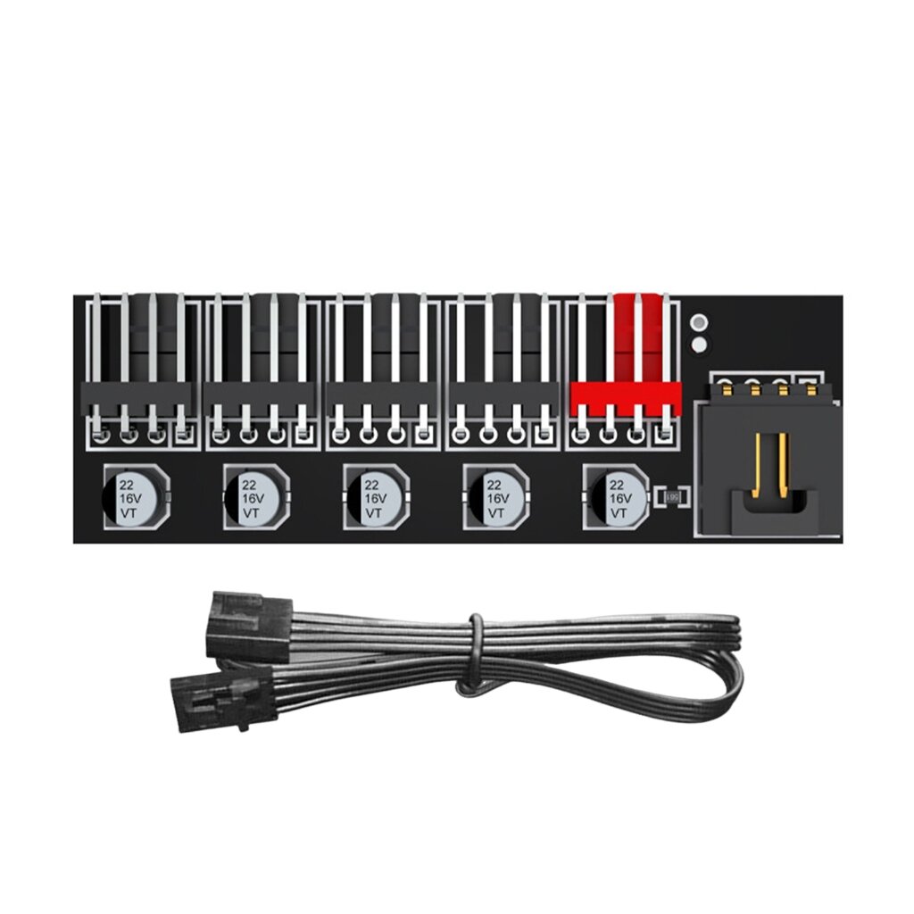 PC Case Fan Speed Controller 5 Port Hub 12V 4Pin Splitter Extension Supply