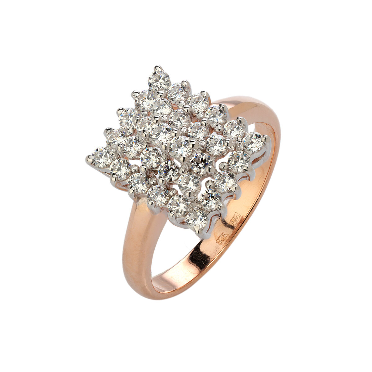 Кольцо, серебро, 925 проба, фианит