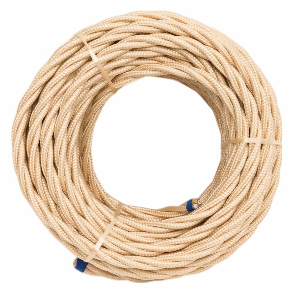 Провод ретро 3х1.5 матов. зол./песочн. (уп.20м) Bironi B1-434-719-20