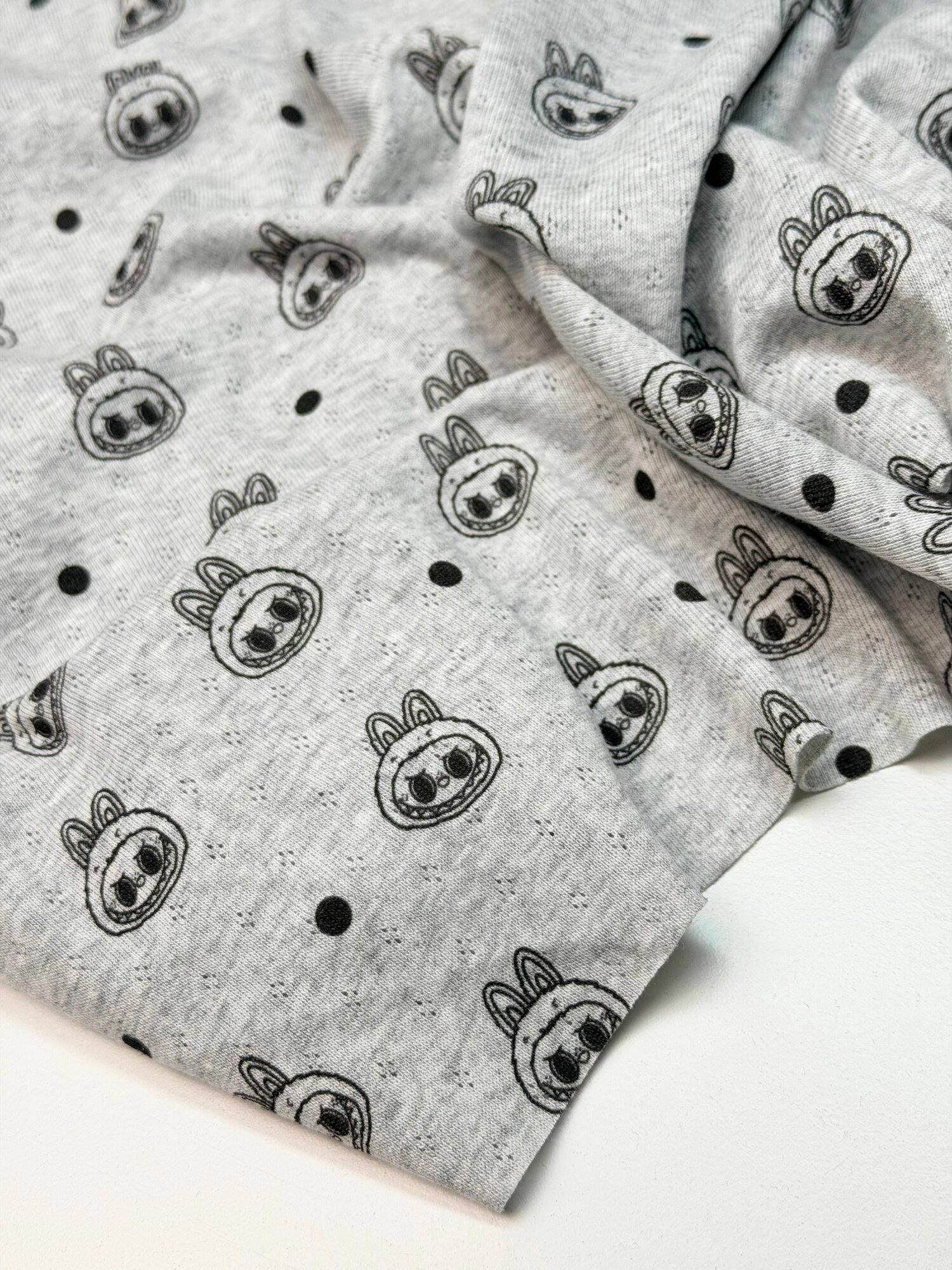 Трикотаж ажурная кулирка принт; ткань для шитья; хлопок 100%; длина 100см