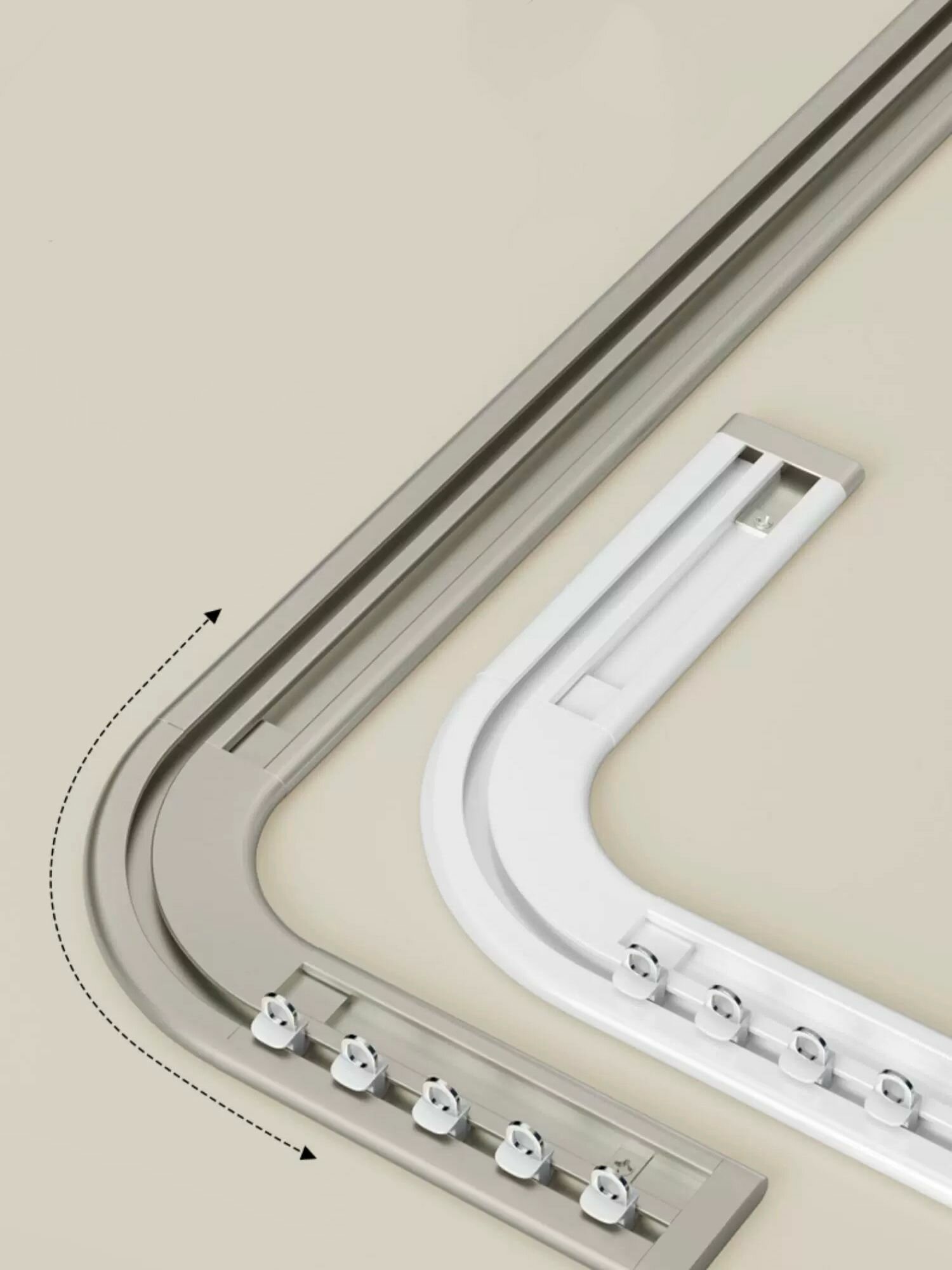 Поворотный уголок для ультратонкого потолочного карниза 6 мм, алюминиевый, белый/золотой