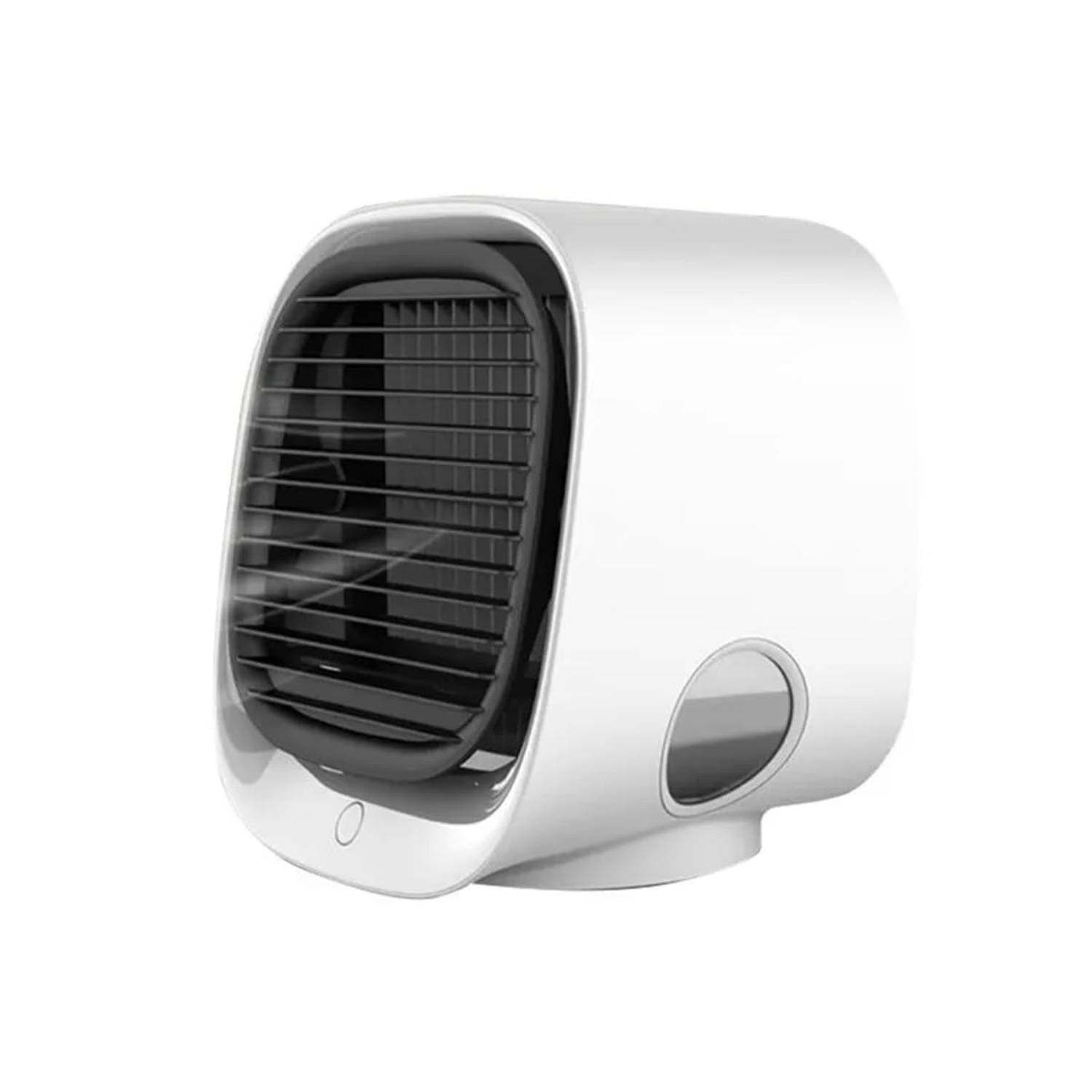 CoolFlow Mini AC 2025, портативный охладитель воздуха с 3 скоростями, баком для воды 300 мл и цветными ночными огнями для дома офиса (белый)