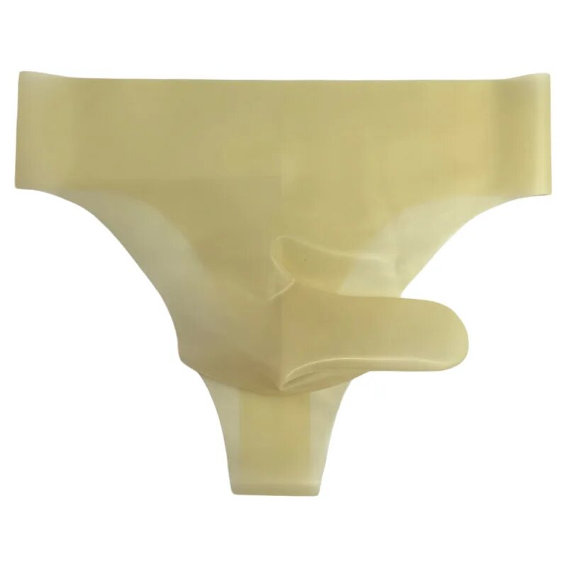 Латексное фетиш-нижнее белье, сексуальные мужские стринги с Светло-желтый, М, plain color