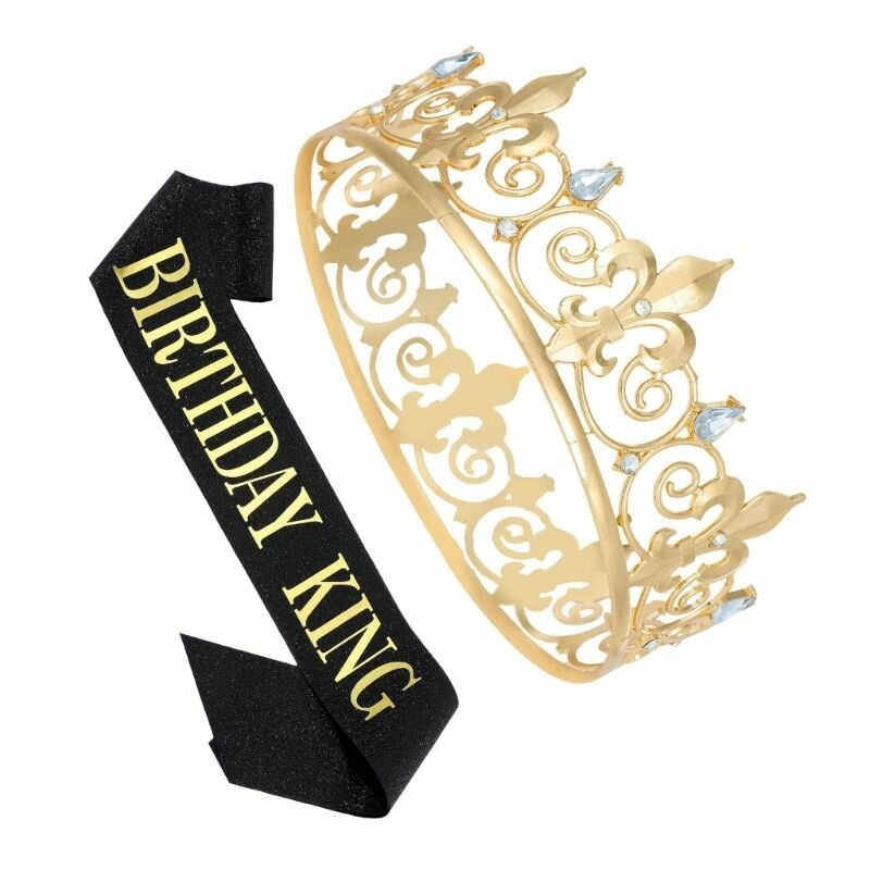 Мужская Корона king Ribbon Crown на день рождения-Черное золото