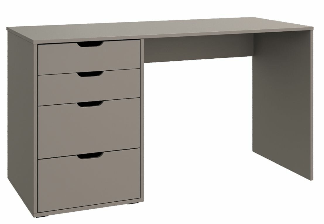 Стол "Невада", письменный, с ящиками, ЛДСП, шариковые направляющие, серый/коричневый