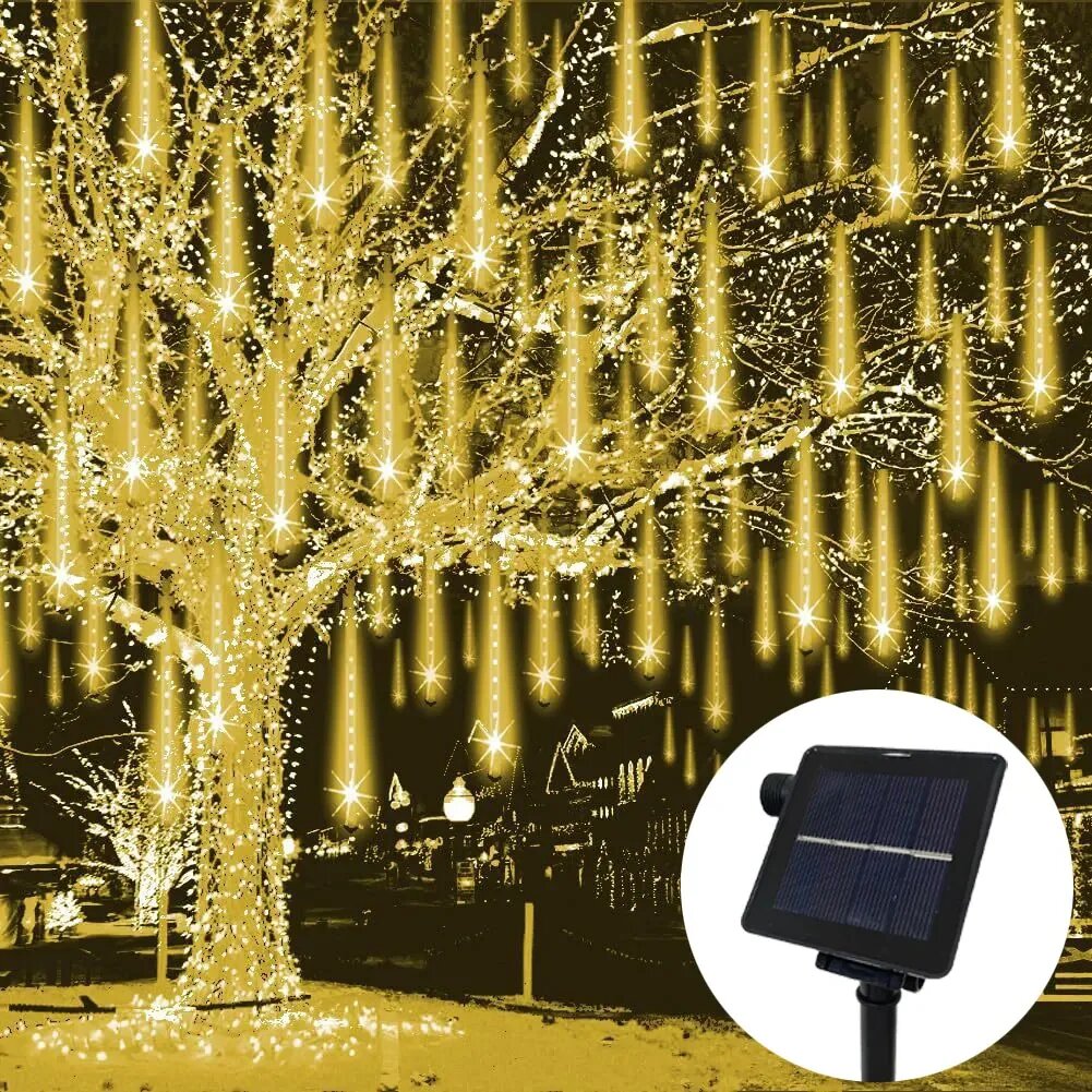 Солнечная Лампа Для Улицы, 8 Трубок, Светодиодная Гирлянда «Метеоритный Дождь», Для Сада, Свадьбы, Вечеринки