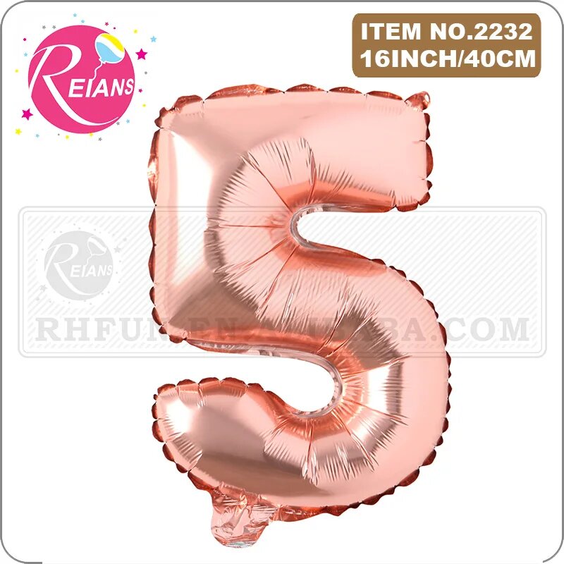 Набор фольгированных цифр REIANS 16 дюймов розовая золото 2232 16INCH Rose 5