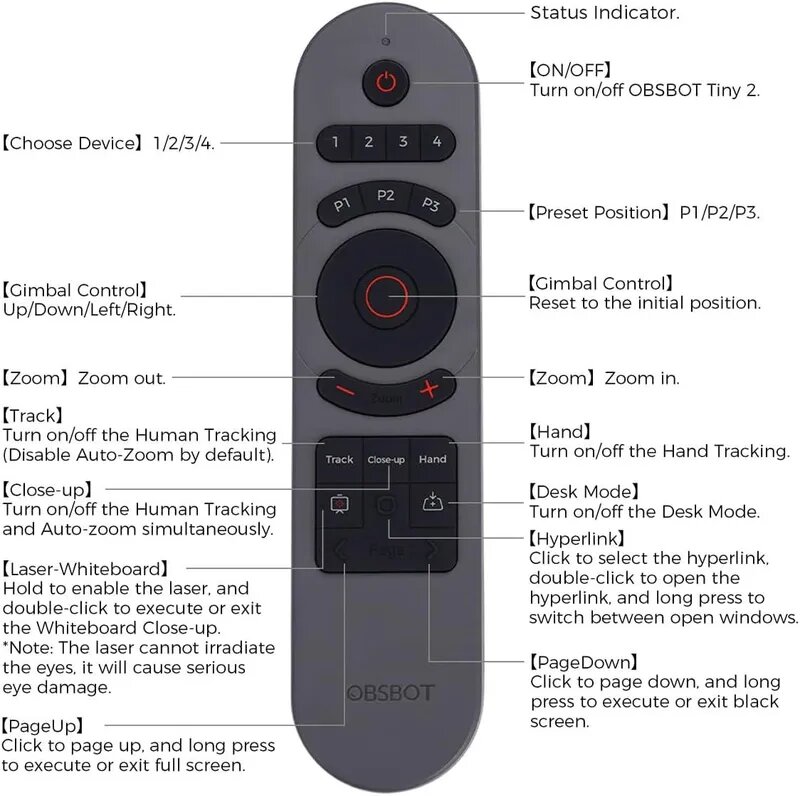 OBSBOT Bluetooth-кнопка, черный — фото 1