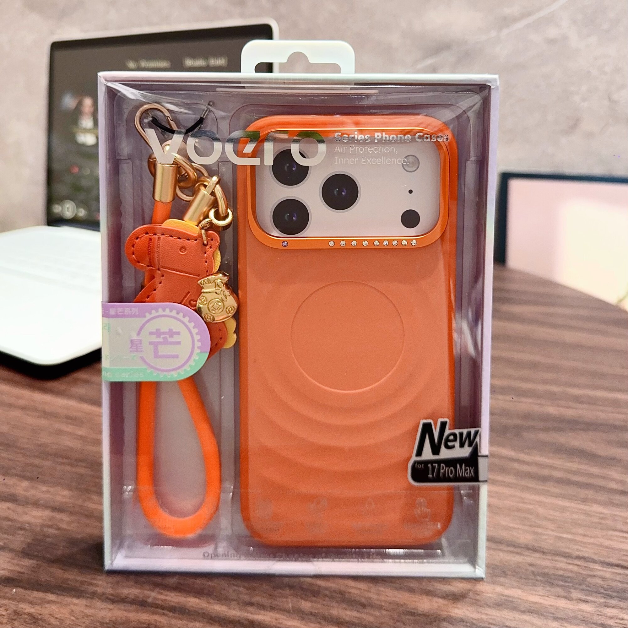 Чехол для Apple iPhone 17 Pro Max / Айфон 17 Про Макс, soft touch, чехол-кардиомонитор, поликарбонат (PC), защита камеры, ударопрочный, усиленные углы, Apple, Apple iPhone 17 Pro Max, orange,