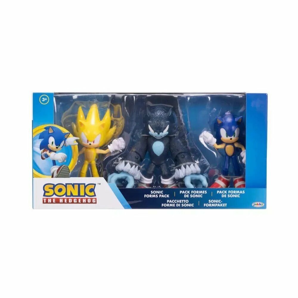 Набор из 3 фигурок Sonic The Hedgehog Forms Pack Супер Соник, Оборотень и Соник