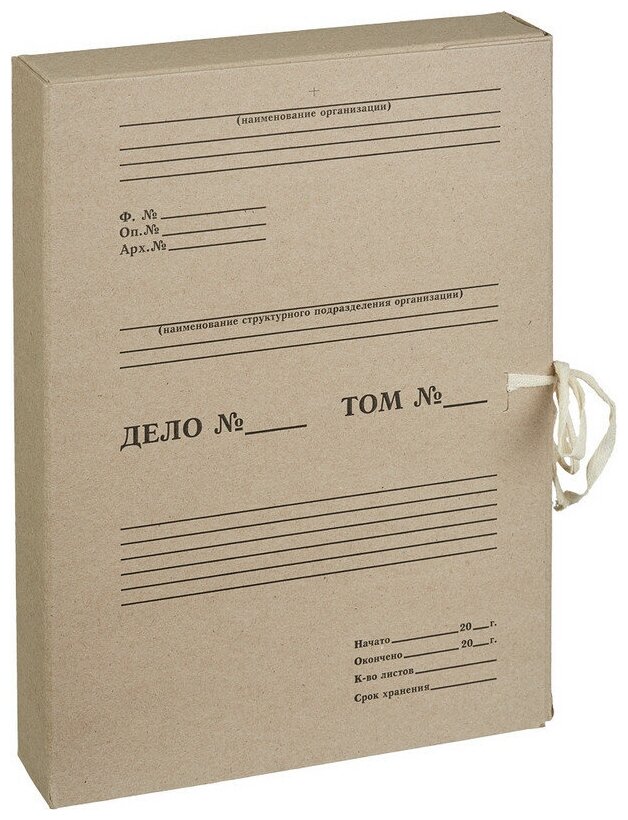 Короб архивный на 2-х завязках Attache 50 мм картон бурый до 500 листов 730861