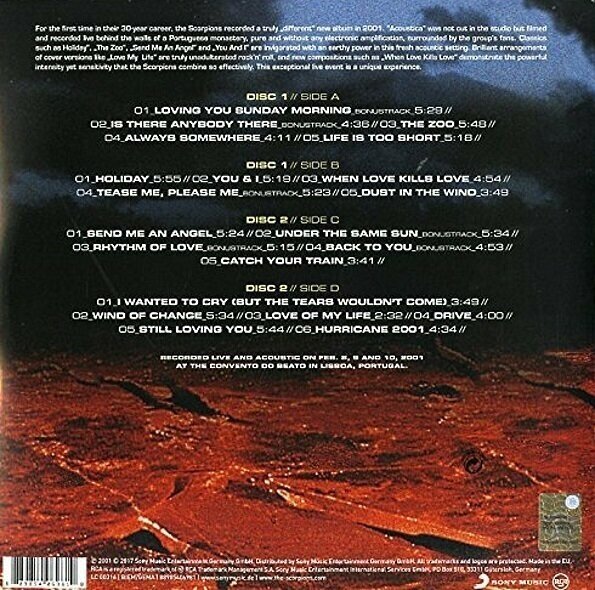 Виниловая пластинка Scorpions "Acoustica" Lp — фото 1