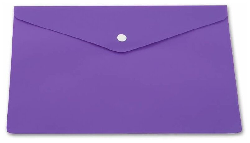 Конверт на кнопке Бюрократ -PK803ANVIO A4 непрозрачный пластик 0.18мм фиолетовый