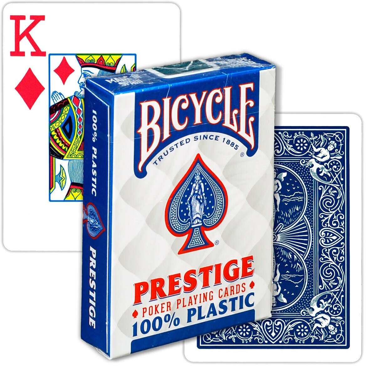 Bicycle Prestige 100% plastic (Blue), 100% пластиковые карты от известного американского бренда