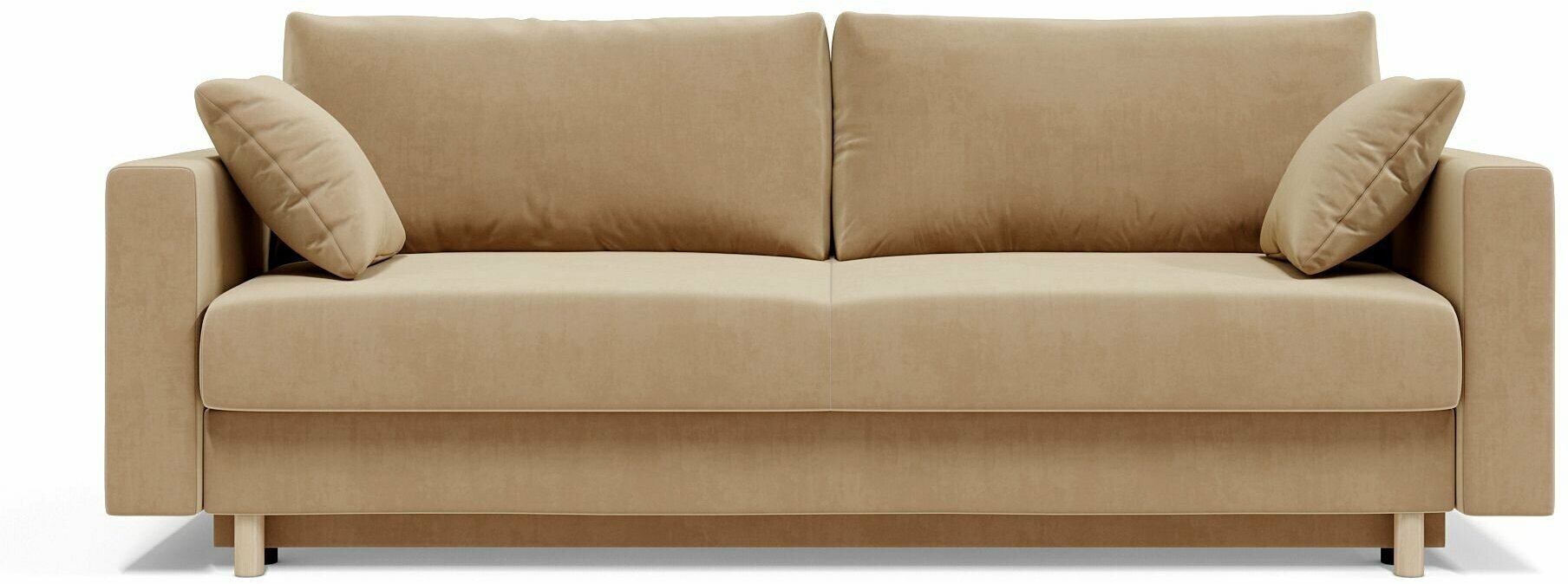 Диван-кровать Варди, диван прямой, раскладной Еврокнижка 225х103 Велюр Teddy 008 Бежевый