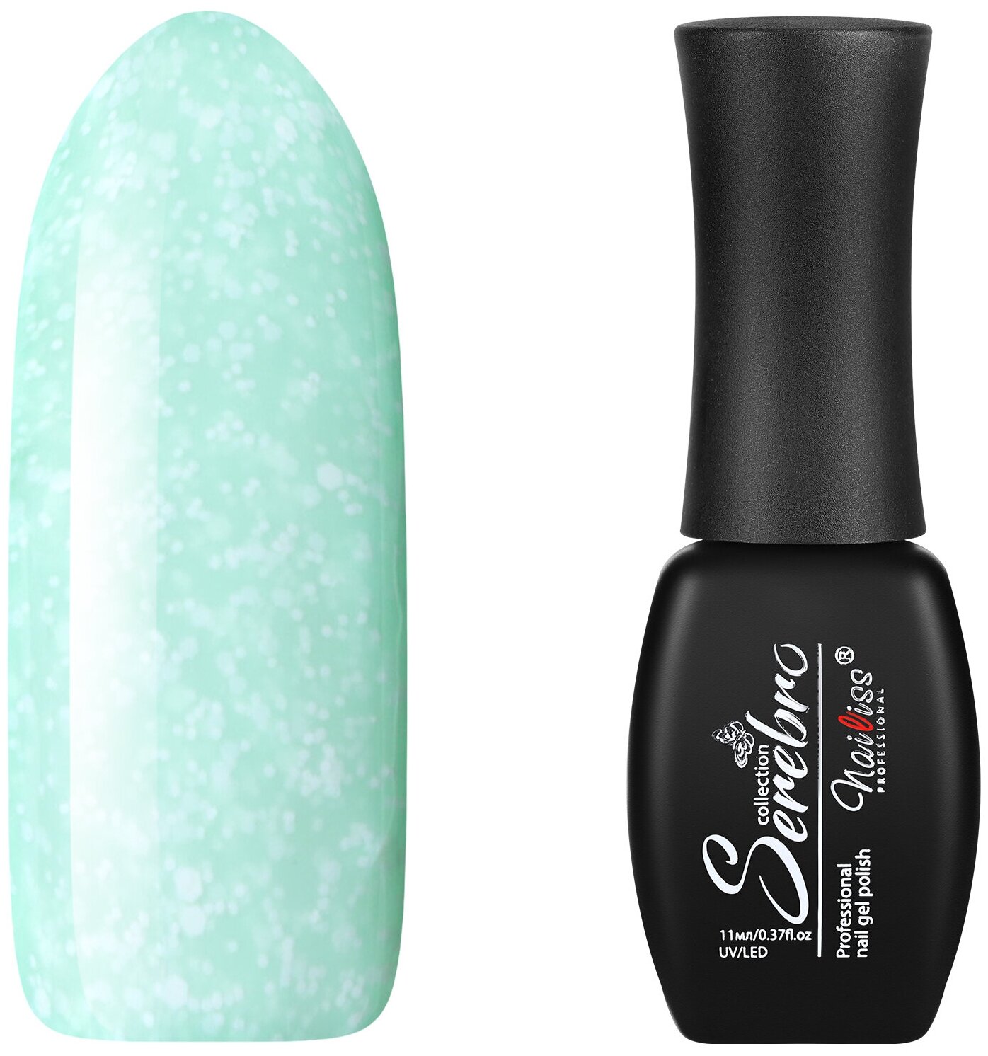 Гель-лак для ногтей Serebro перепелиное яйцо "Easter Eggs White", пастельный мятный, 11 мл