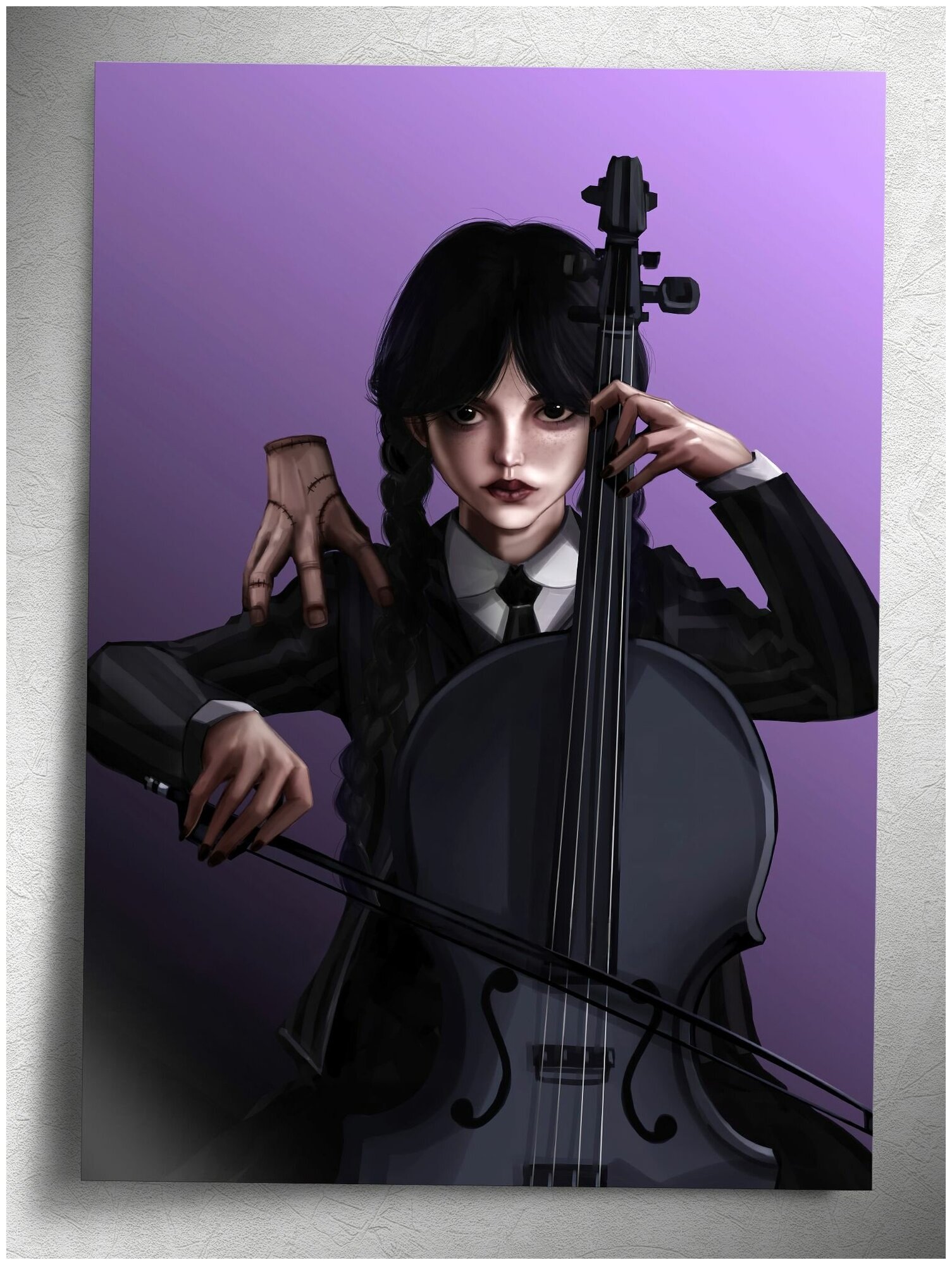 Постер: Уэнсдэй Аддамс играет на виолончели (Wednesday), на А5