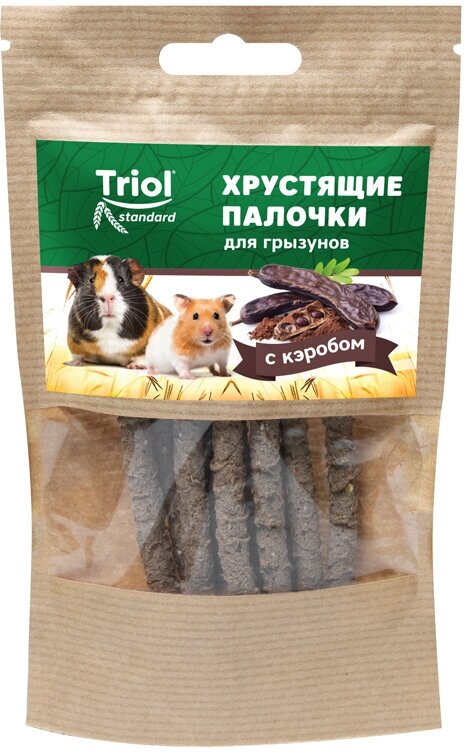 Лакомство для хомяка и других грызунов хрустящие палочки с кэробом, 30г, Тriol Standard