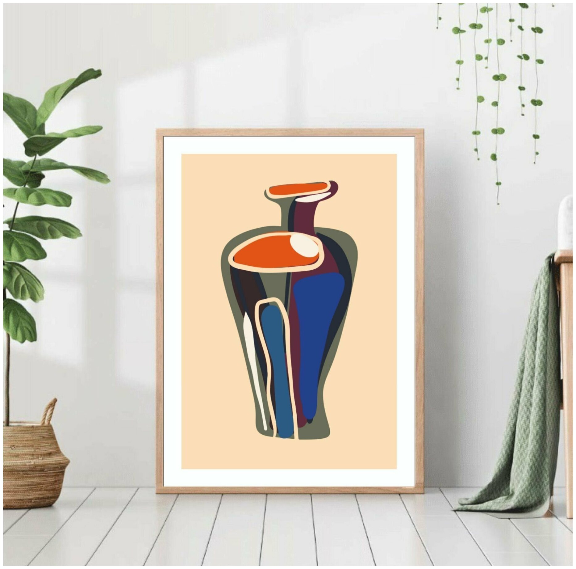 Постер "Стеклянная ваза" 40x50 без рамки на стену для интерьера