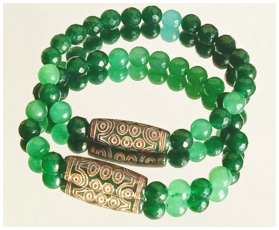 Браслет-нить, нефрит, агат, сердолик