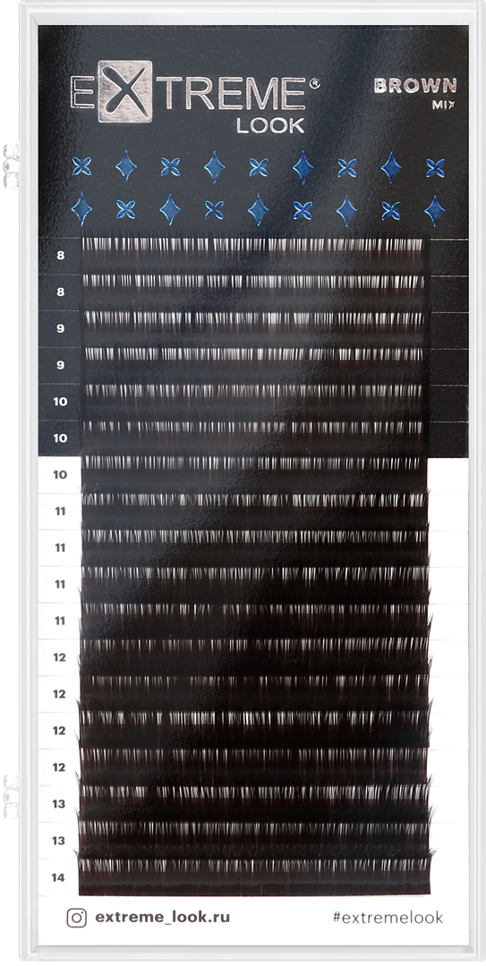 Ресницы Extreme Look (Chocolate Truffle) CC, 0.10, 8-14 mm