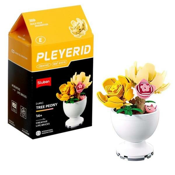 Sluban Конструктор Комнатные растения Tree Peony 71-100 деталей M38-B1077E с 14 лет