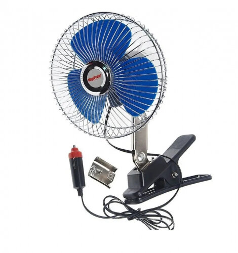 Вентилятор Megapower 16 см, 24V, с решеткой металл, на прищепке
