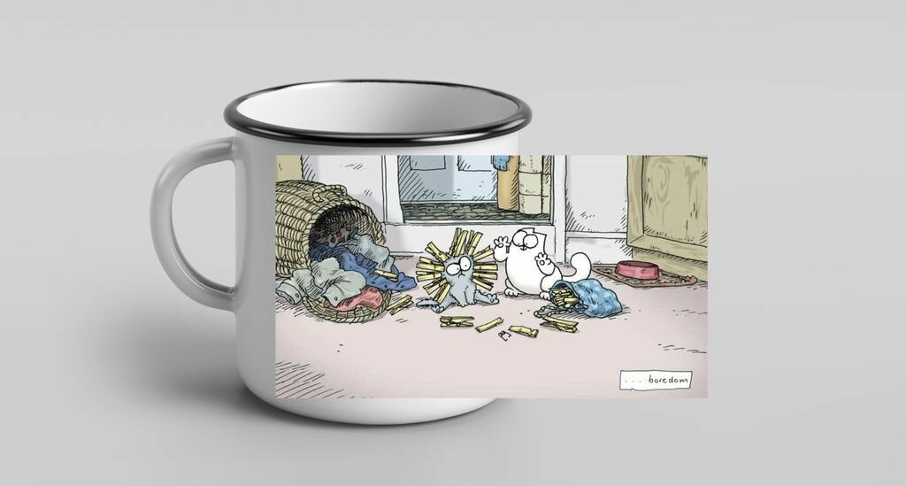 Кружка металлическая эмалированная Simon s Cat, Кот Саймона №7