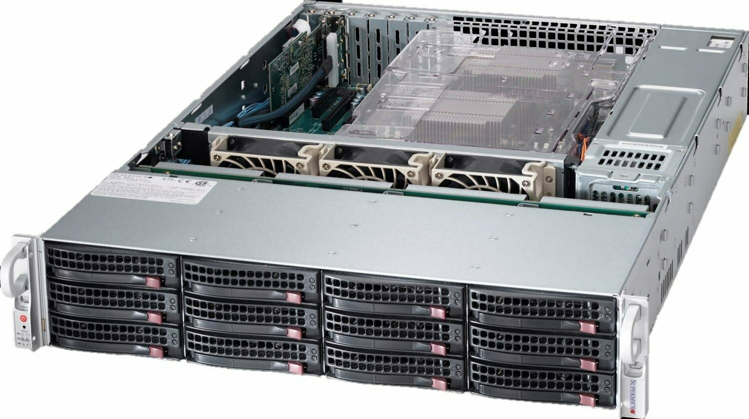 Серверная платформа Supermicro SSG-6028R-E1CR12T 2U 2xLGA2011 2x920W, iC612, 16xDDR4, 12x3.5 HDD, 2x10GbE, IPMI 2x920W