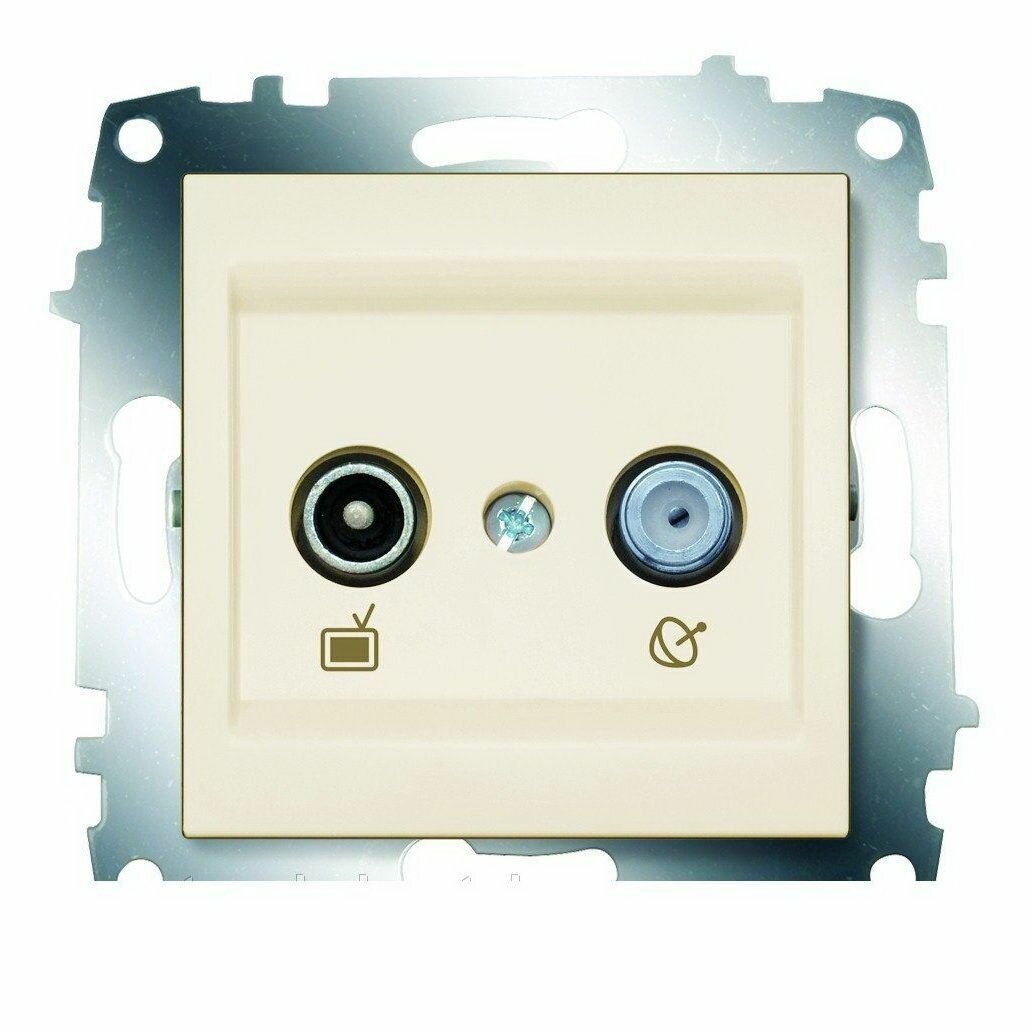 SAT+ТВ розетка (механизм) EL-BI Zena Vega Natural спутниковая+телевизионная без рамки крем 609-010300-289