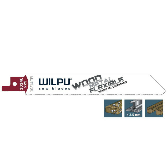 Полотно для сабельной пилы универсальное WILPU 1014C/225 250мм 1шт