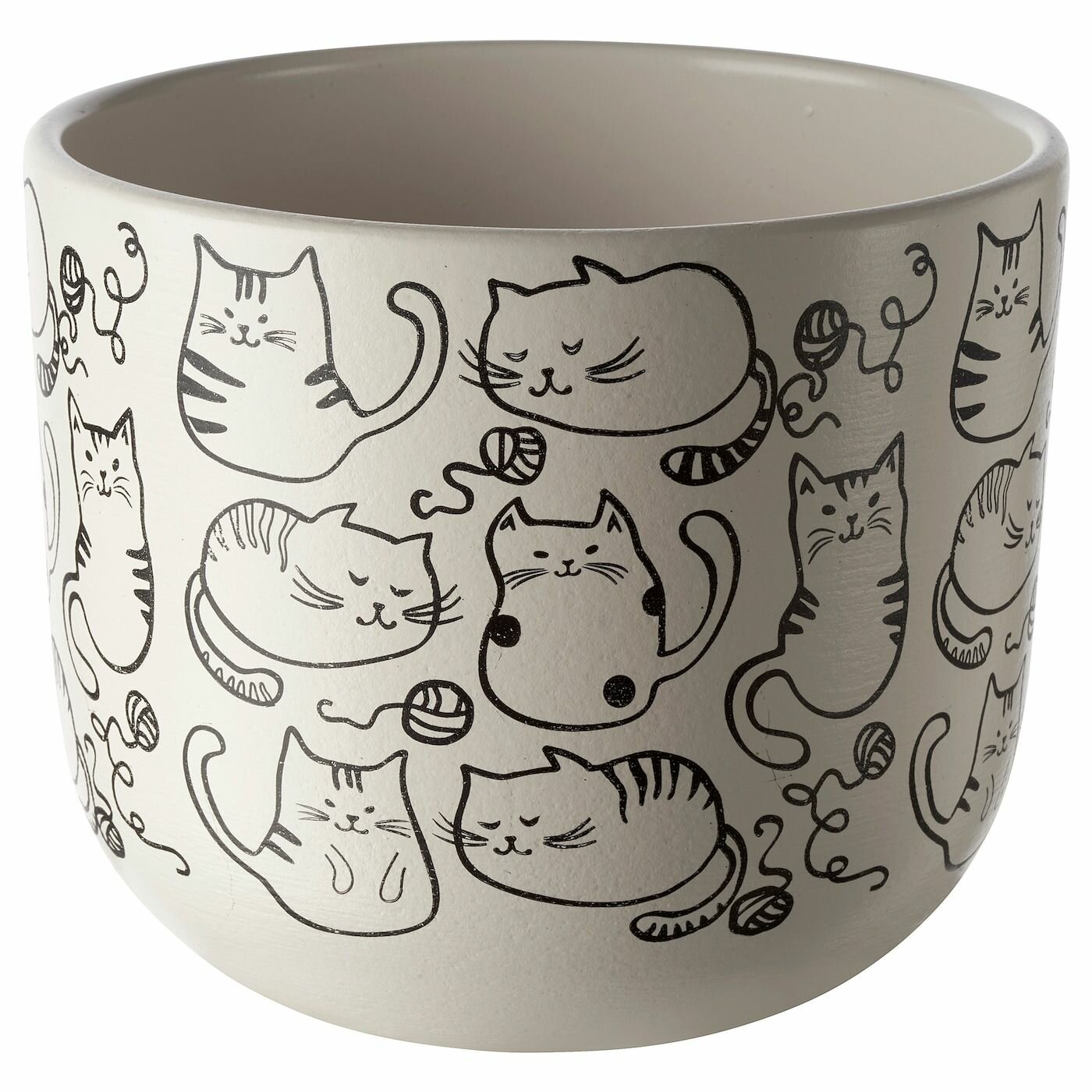 RUNDMYNTA Горшок цветочный икеа, белый/кот 12 см (00468371)