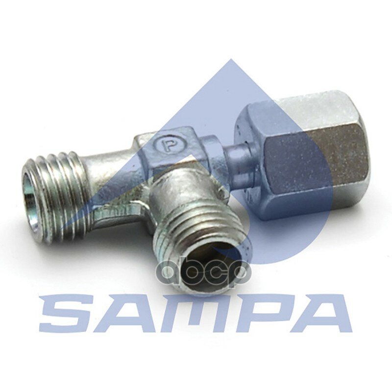 Штуцер тройник смонтирован m12-M12-M12(D6) L-обр. ! (м) SW14 цилиндра подъема кабины SAMPA арт. 0961123