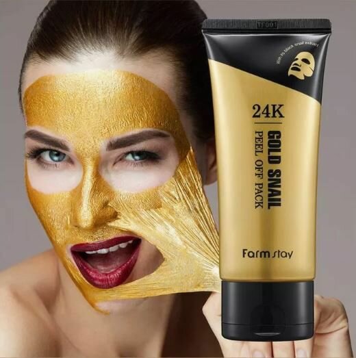 Маска-пленка для лица с золотом и муцином улитки 24K Gold Snail Peel Off Pack