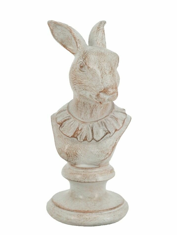 72428 Фигурка Зайчик 11х10х24см, бежевая с коричневой патиной, Glasar