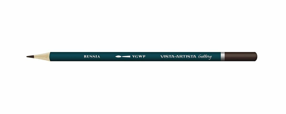 Карандаш акварельный художественный 6 шт."VISTA-ARTISTA" "Gallery" VGWP заточенный 719 Ван Дик коричневый (Van Dyke brown)