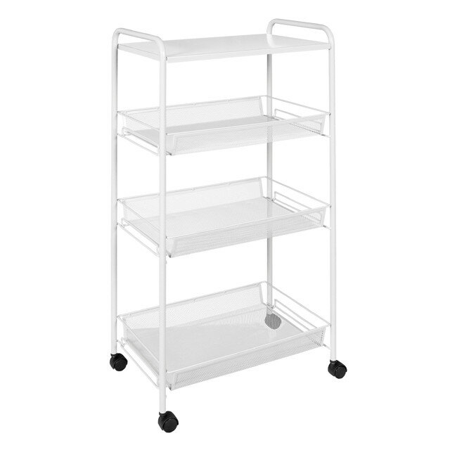 Этажерка Ладья 450х300х880мм 4 полки белая