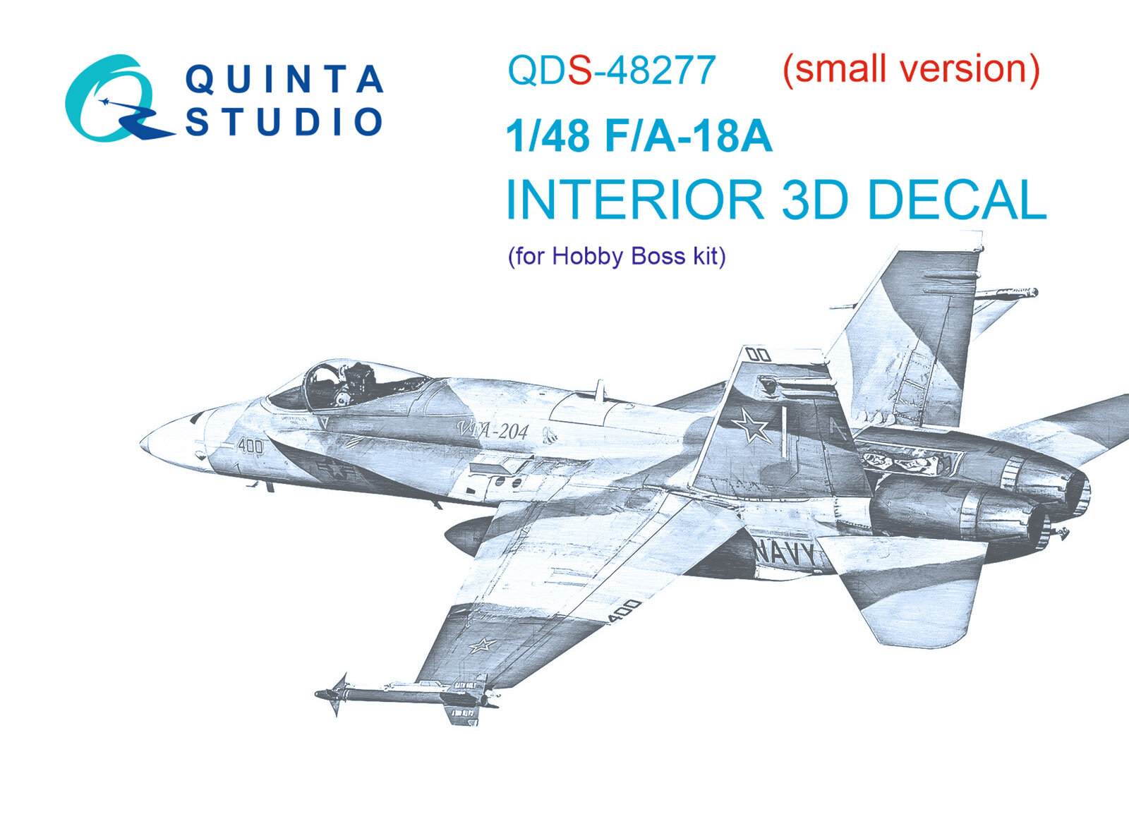 QDS-48277 3D Декаль интерьера кабины F/A-18А (HobbyBoss)(Малая версия)