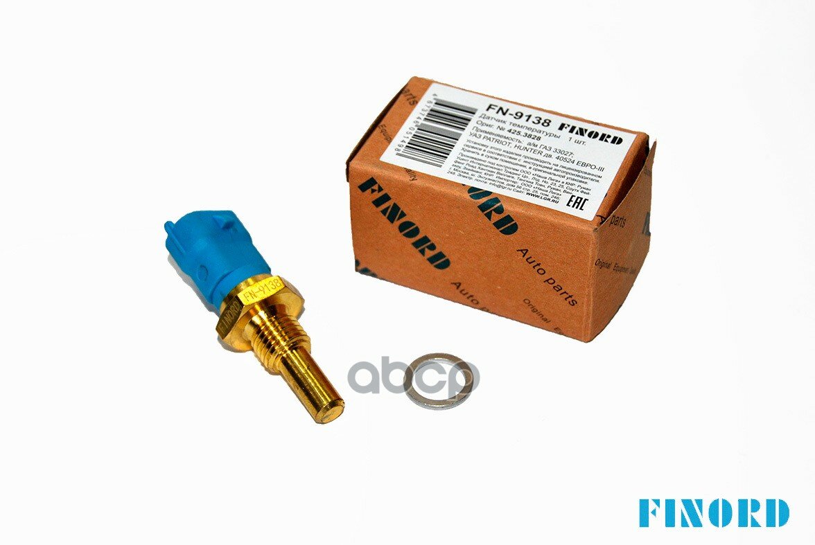 Датчик температуры Г, УАЗ дв. ЗМЗ-405, 406, 409 (Евро-3) FINORD арт. FN9138 - высокое качество