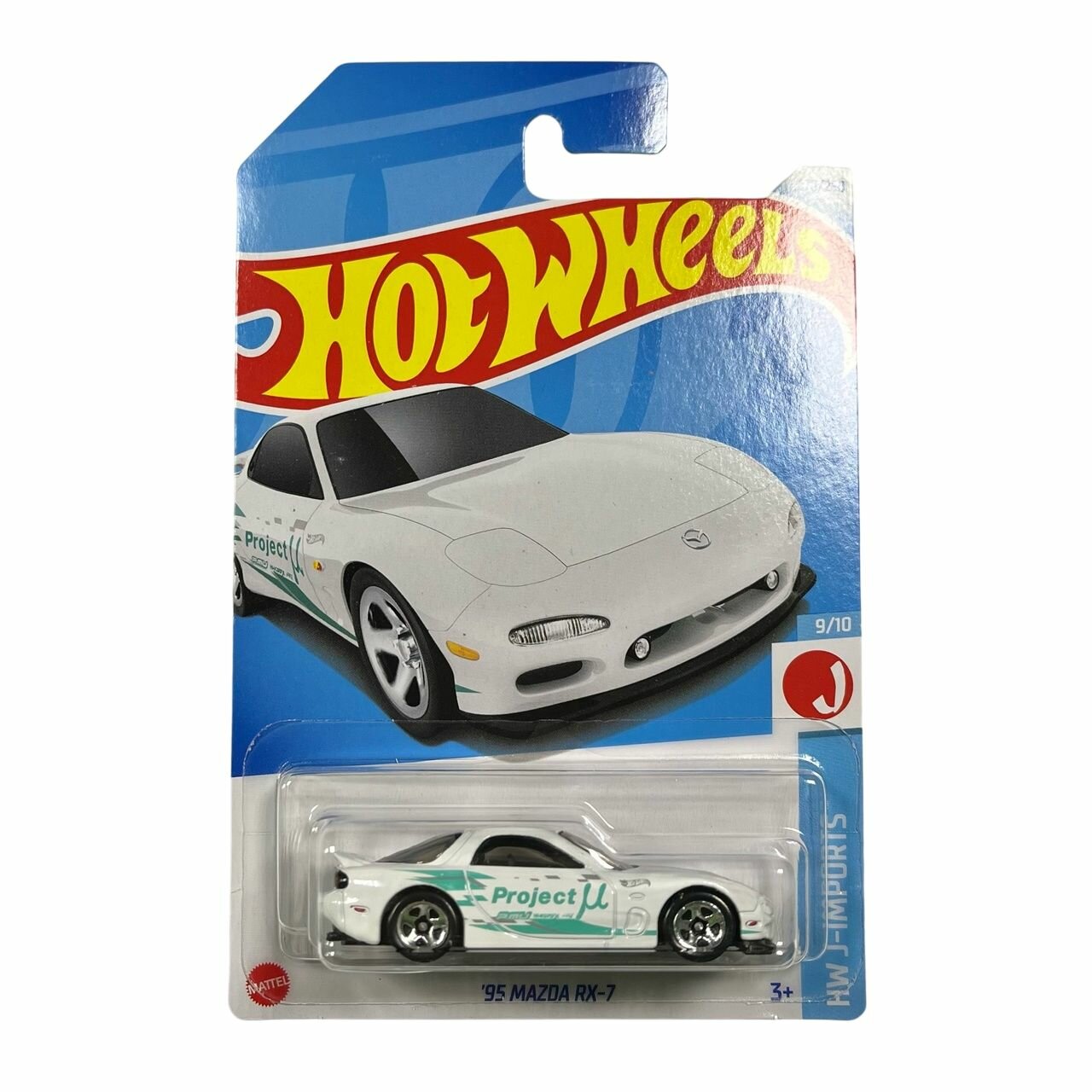 Машинка Hot Wheels металлическая машинка, коллекционная в масштабе 1:64 '95 MAZDA RX-7 (Белый/Бирюзовый)