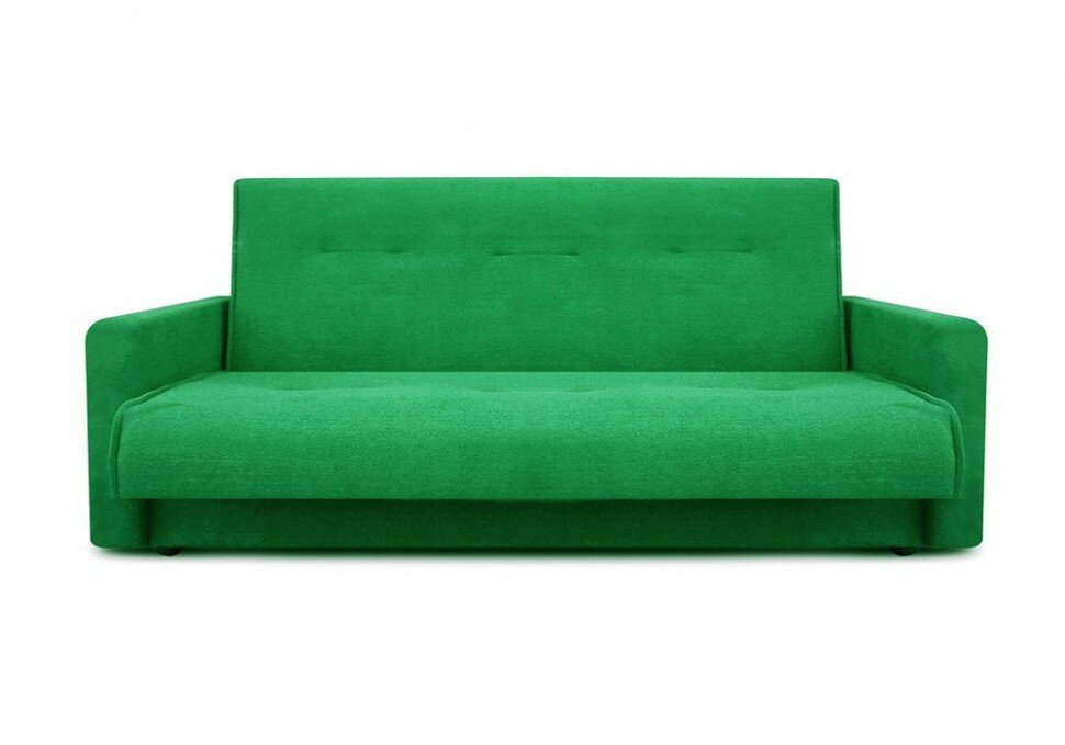 Прямой диван Астра (Милан) Зеленый Микровелюр, книжка, 215х95х90 см, с ящиком для белья