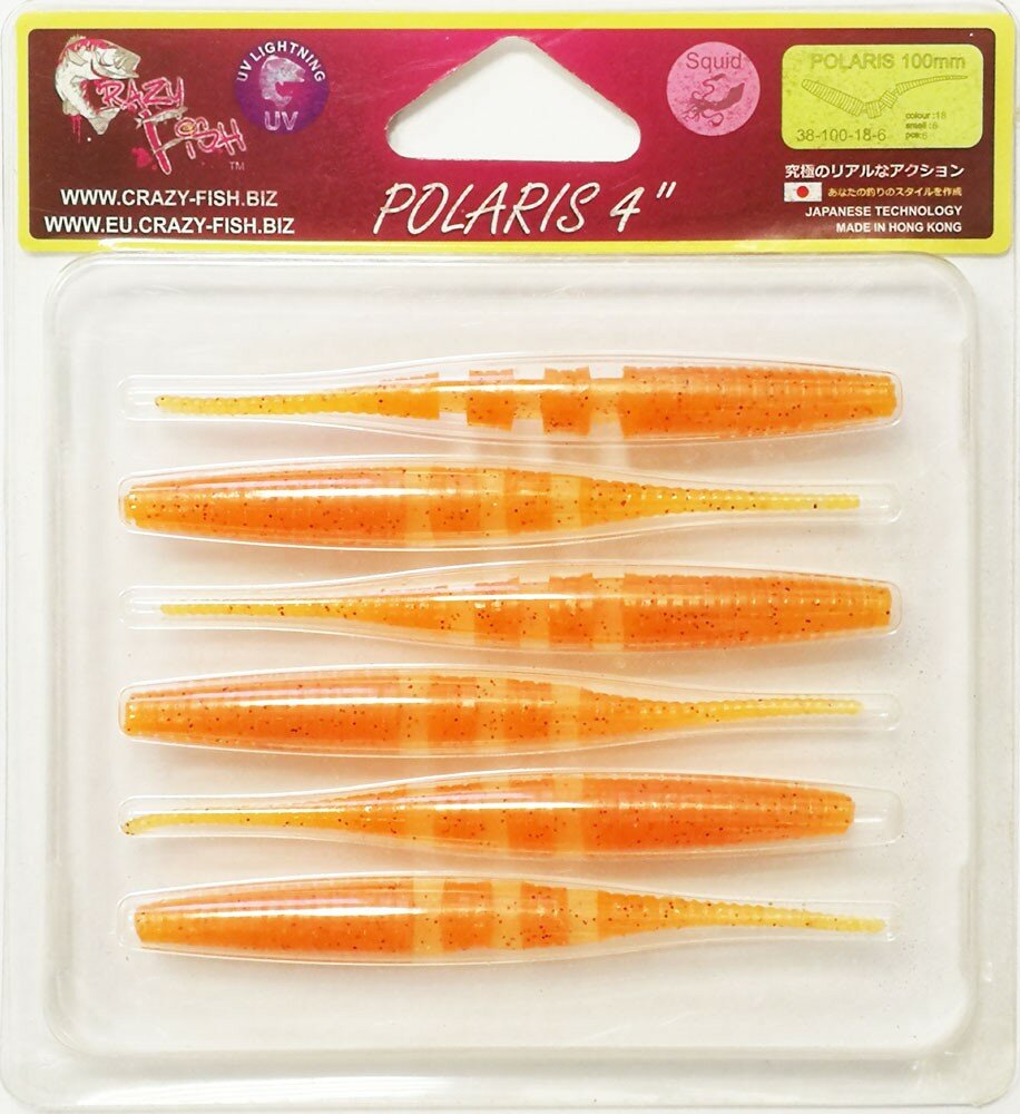 Силиконовая приманка Crazy Fish POLARIS 4 38-100-18-6
