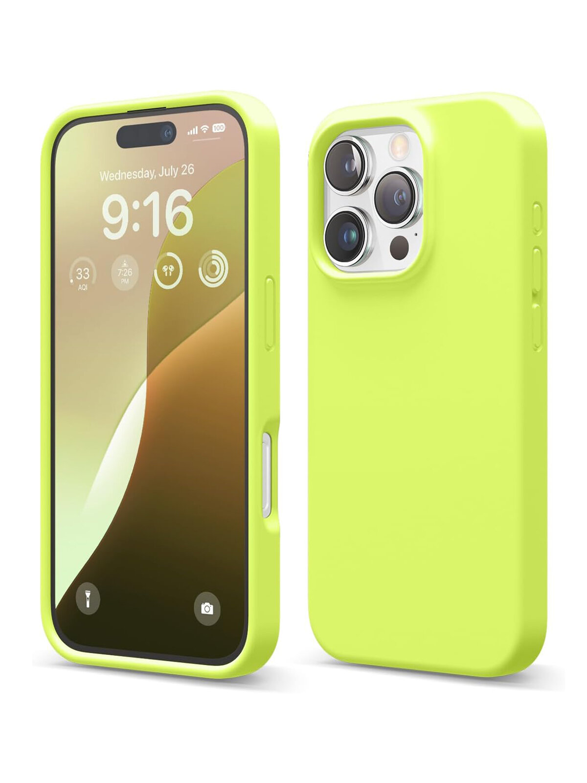 Elago для iPhone 16 Pro чехол Soft silicone (Liquid) Neon Yellow